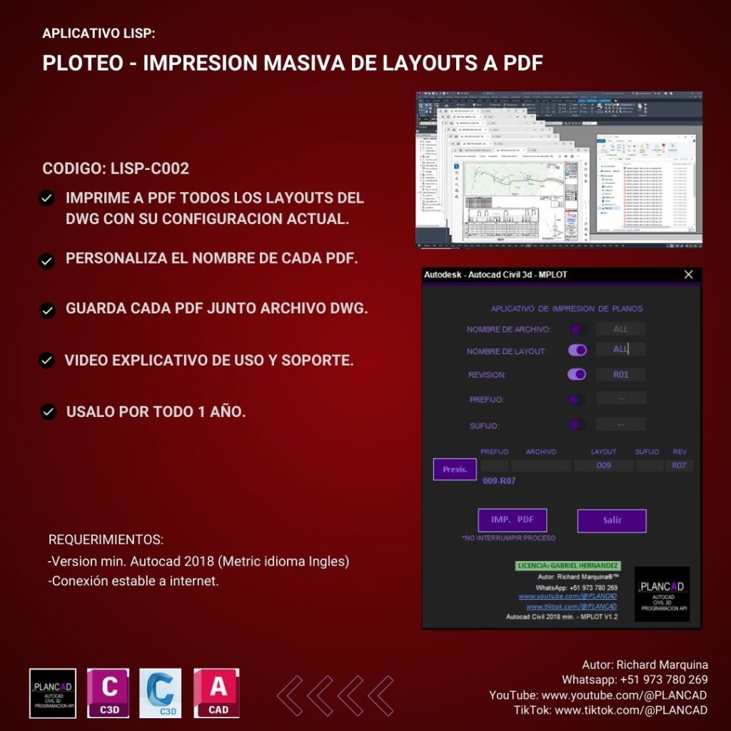 LISP-C002: PLOTEO MASIVO DE PLANOS EN PDF – PlanCAD Lisp